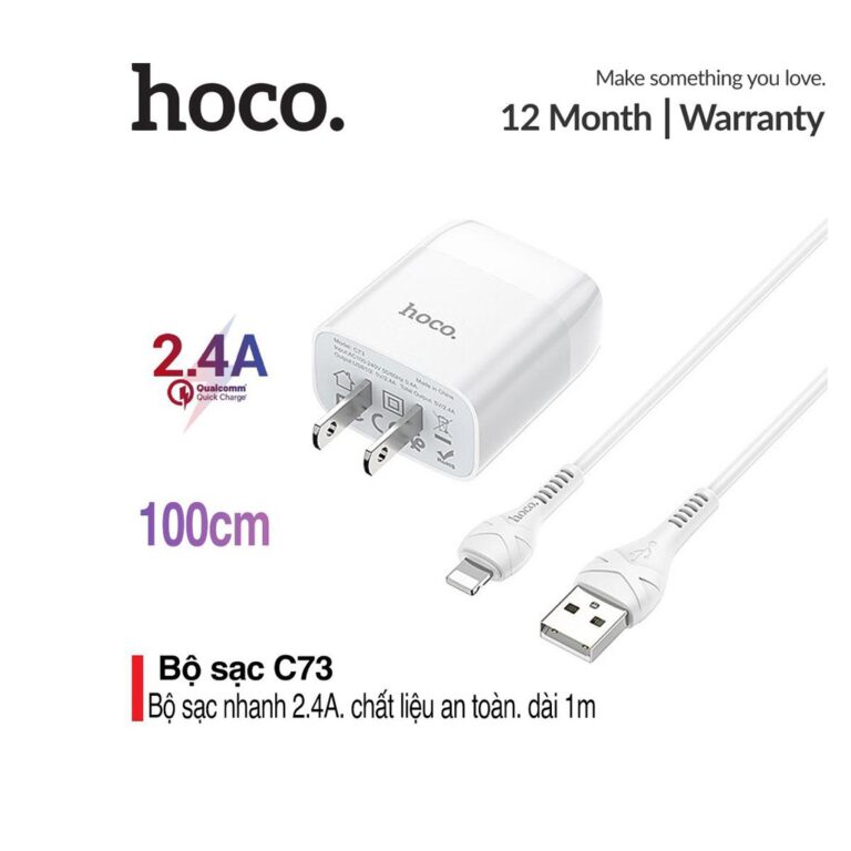 Bộ Sạc 2 Cổng USB Hoco C73, Hỗ Trợ Sạc Nhanh 2.4A, Bao Gồm Cáp X37 ...